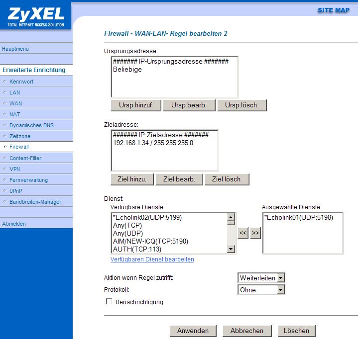 Router/Firewall Zyxel Prestige 650HW